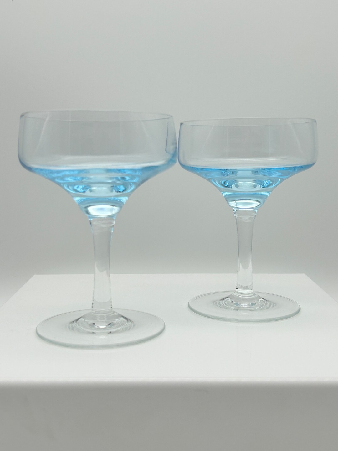 Pair of Sasaki Harmony Azure Blue Champagne or Cocktail Coupes - Etsy