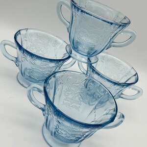 Set of 4 Indiana Glass Recollection Blue Open Sugar Bowls - Etsy