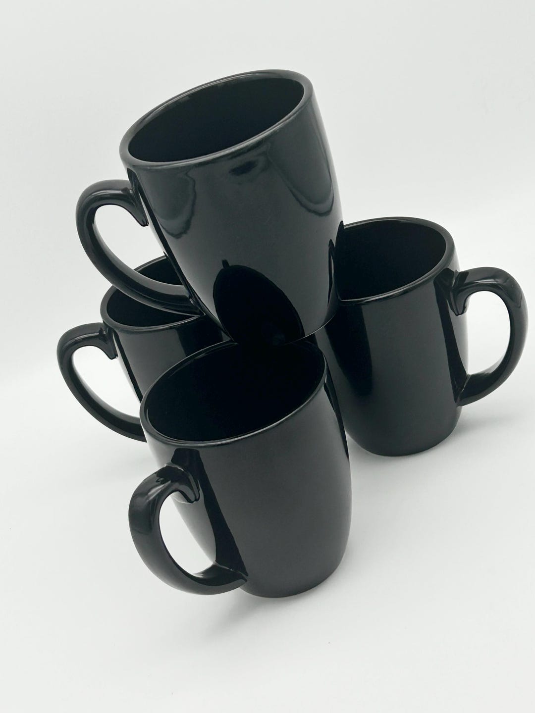Set of 4 Corelle Coordinates Coffee Mugs in JET BLACK! - Etsy