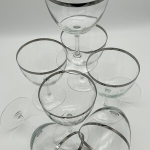 Set of 7 Vintage Silver Rim Wine or Cocktail Glasses - Etsy