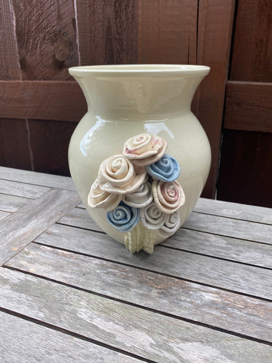 Unique Studio Relief Art Pottery Vase - Etsy
