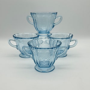Set of 4 Indiana Glass Recollection Blue Open Sugar Bowls - Etsy