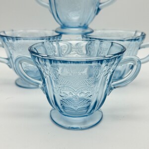 Set of 4 Indiana Glass Recollection Blue Open Sugar Bowls - Etsy