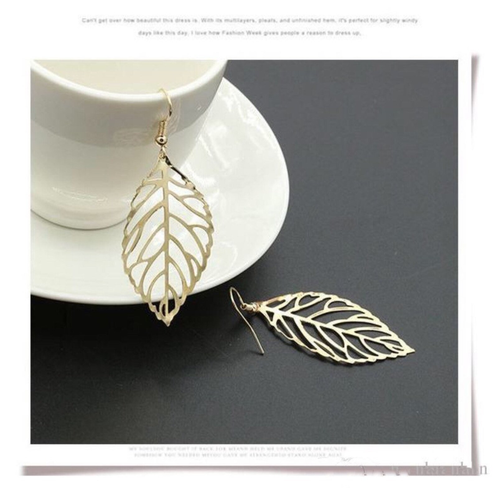 Leaf Earrings for Women and Girls Hollowed-out Dangle Earrings | Etsy