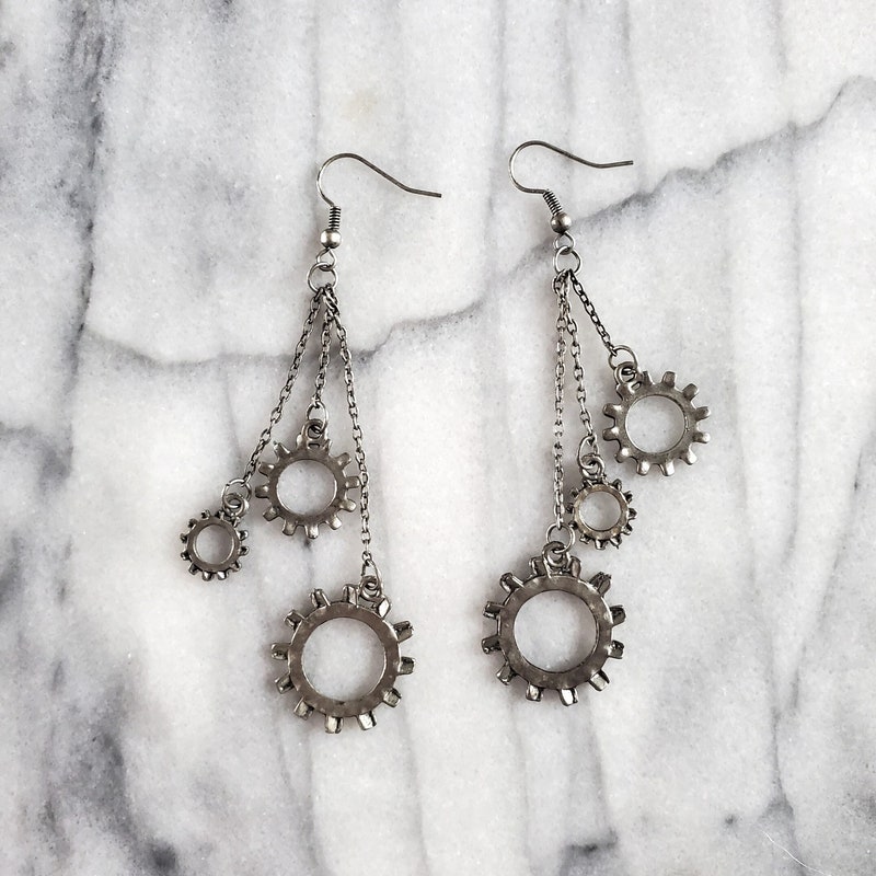 Gear Earrings - Etsy