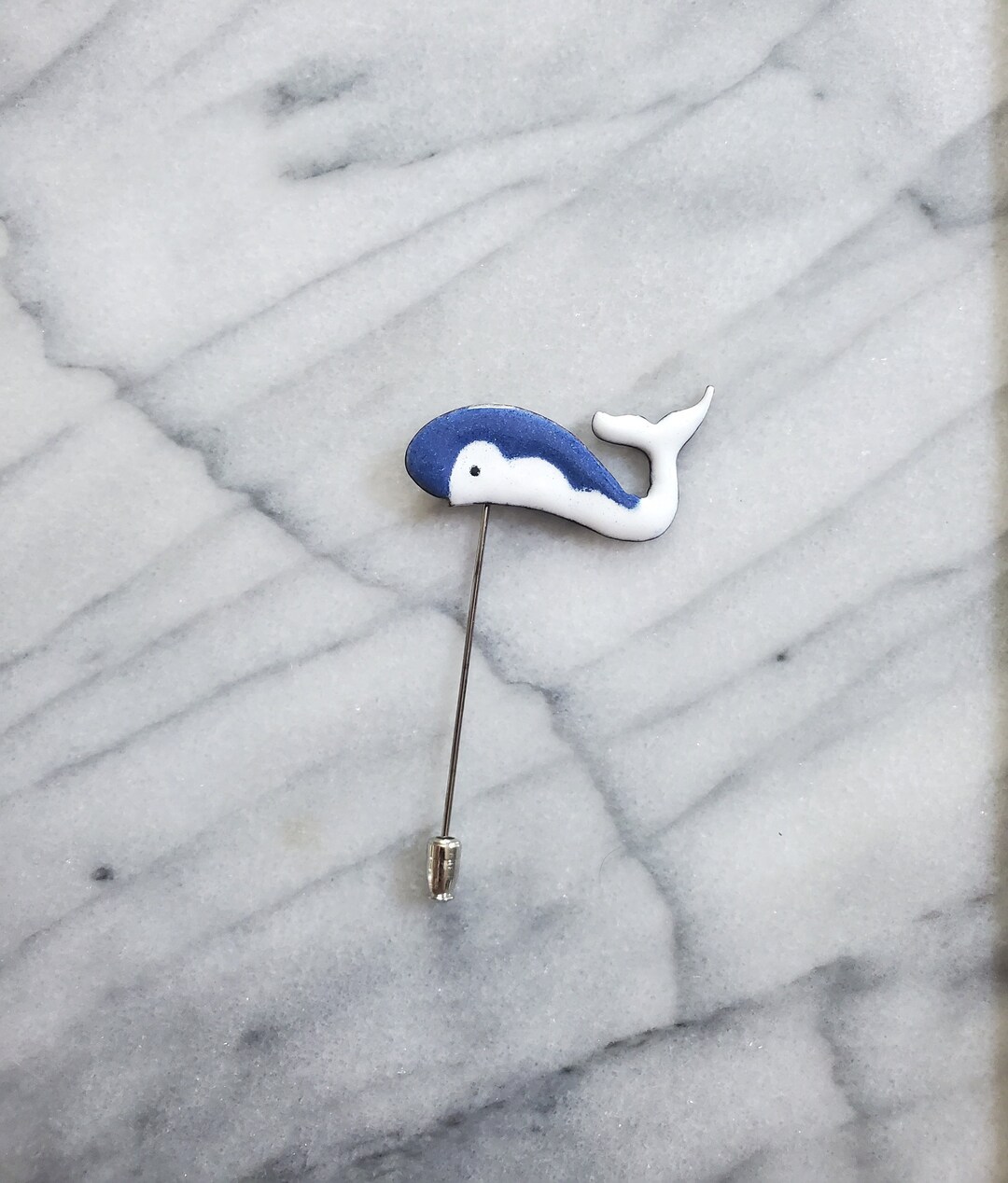 Vintage Blue Whale Stick Pin Whale Pin Enamel Whale Pin - Etsy