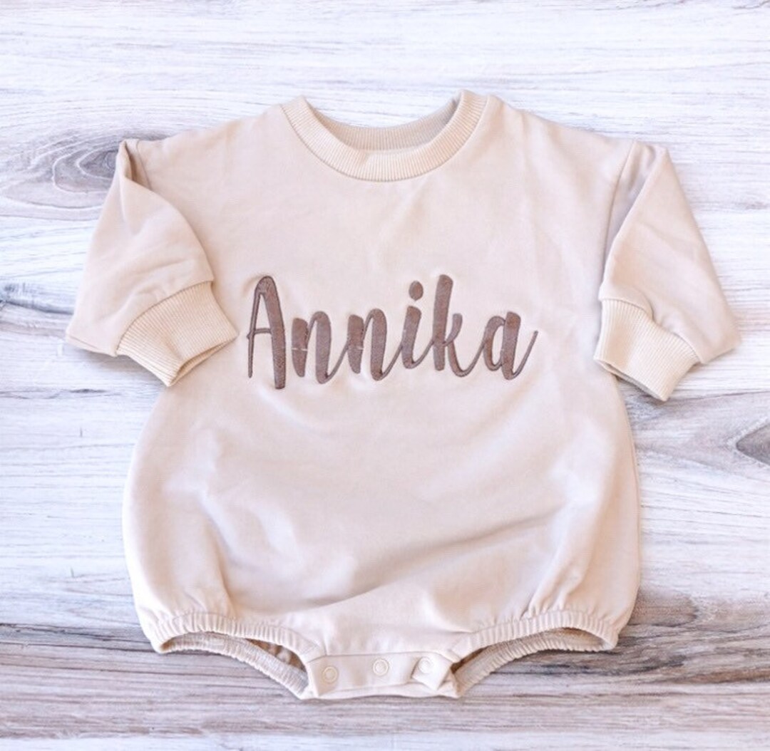 Personalized Embroidered Baby Romper, Bubble Romper, Custom Name ...