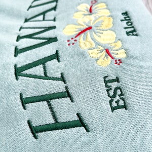 Embroidered Hawaii Sweatshirt, Rainbow Embroidered Crewneck, Aloha ...