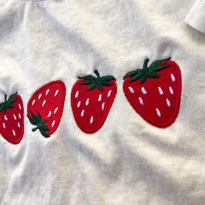 Strawberry Embroidered Comfort Colors Tee, Fruit Shirt, Summer T-shirt ...