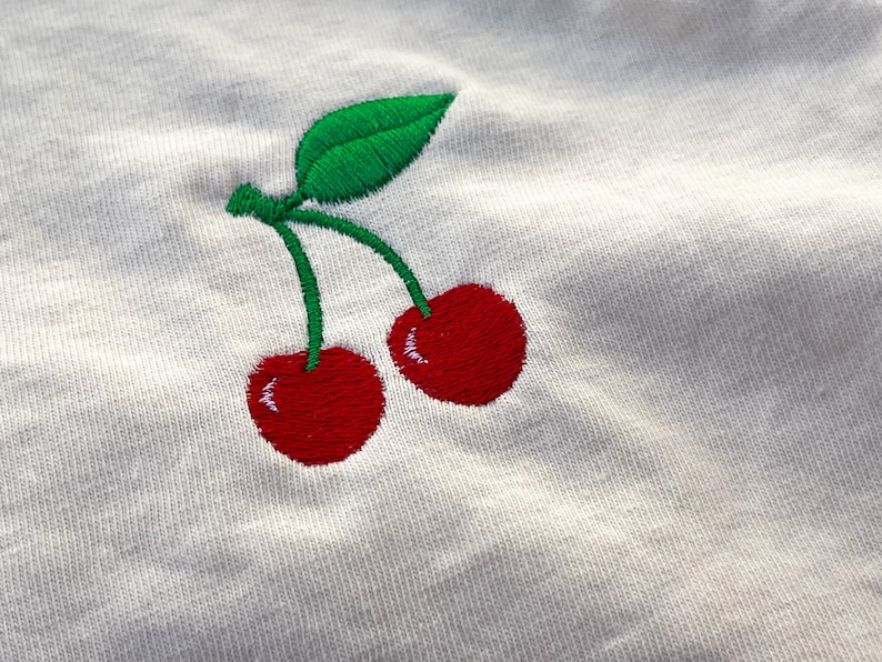 Cherry Embroidered Comfort Colors Tee, Cherries Shirt, Summer T-shirt ...