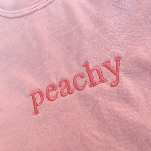 Peach Embroidered Comfort Colors Tee, Just Peachy Shirt, Fruit Shirt ...