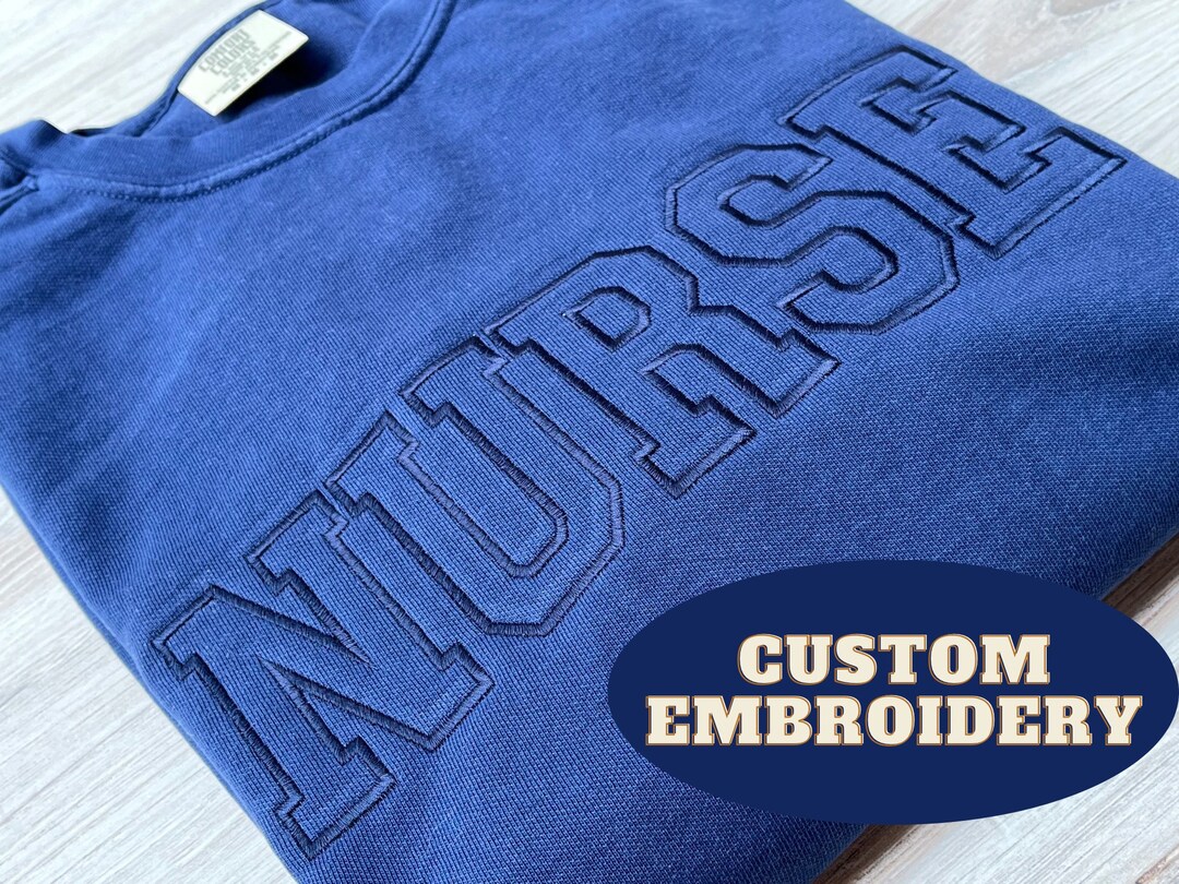 Nurse Embroidered Comfort Colors Sweatshirt, RN Sweatshirt, Gift for ...
