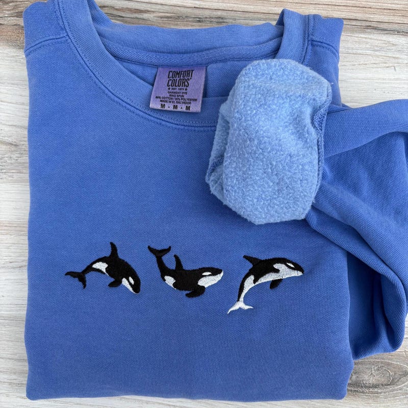 Orca Sweater Embroidered - Etsy