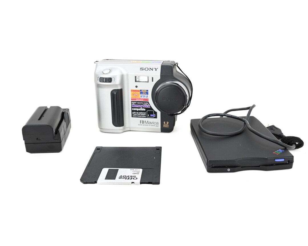 Vintage 90s Sony Mavica Digital Camera Kit: MVC-FD-87, Fully Functional ...