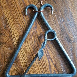 Hand-forged Dinner Triangle With Leaf Striker wall Hook Available - Etsy