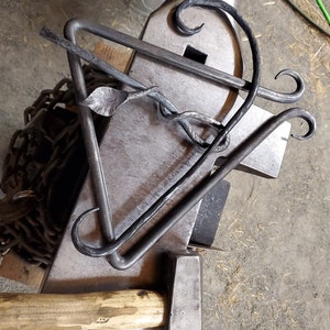 Hand-forged Dinner Triangle With Leaf Striker wall Hook Available - Etsy
