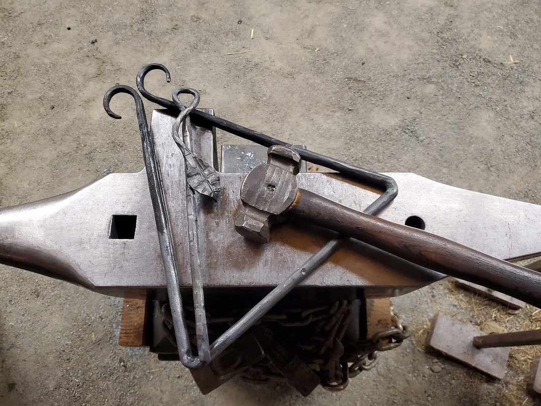 Hand-forged Dinner Triangle With Leaf Striker (wall Hook Available) - Etsy