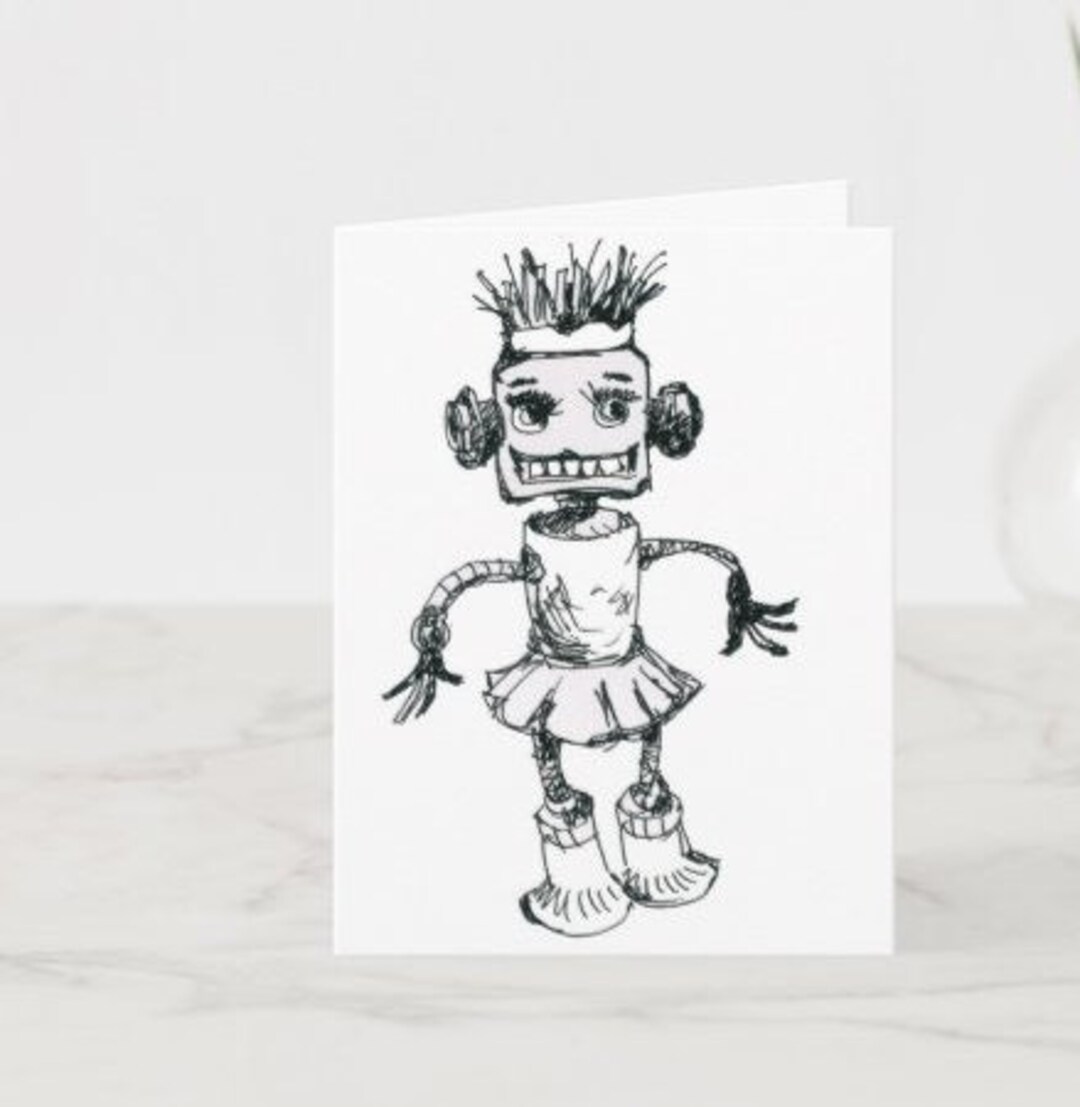The Julia Robot Greeting Card W/envelope - Etsy