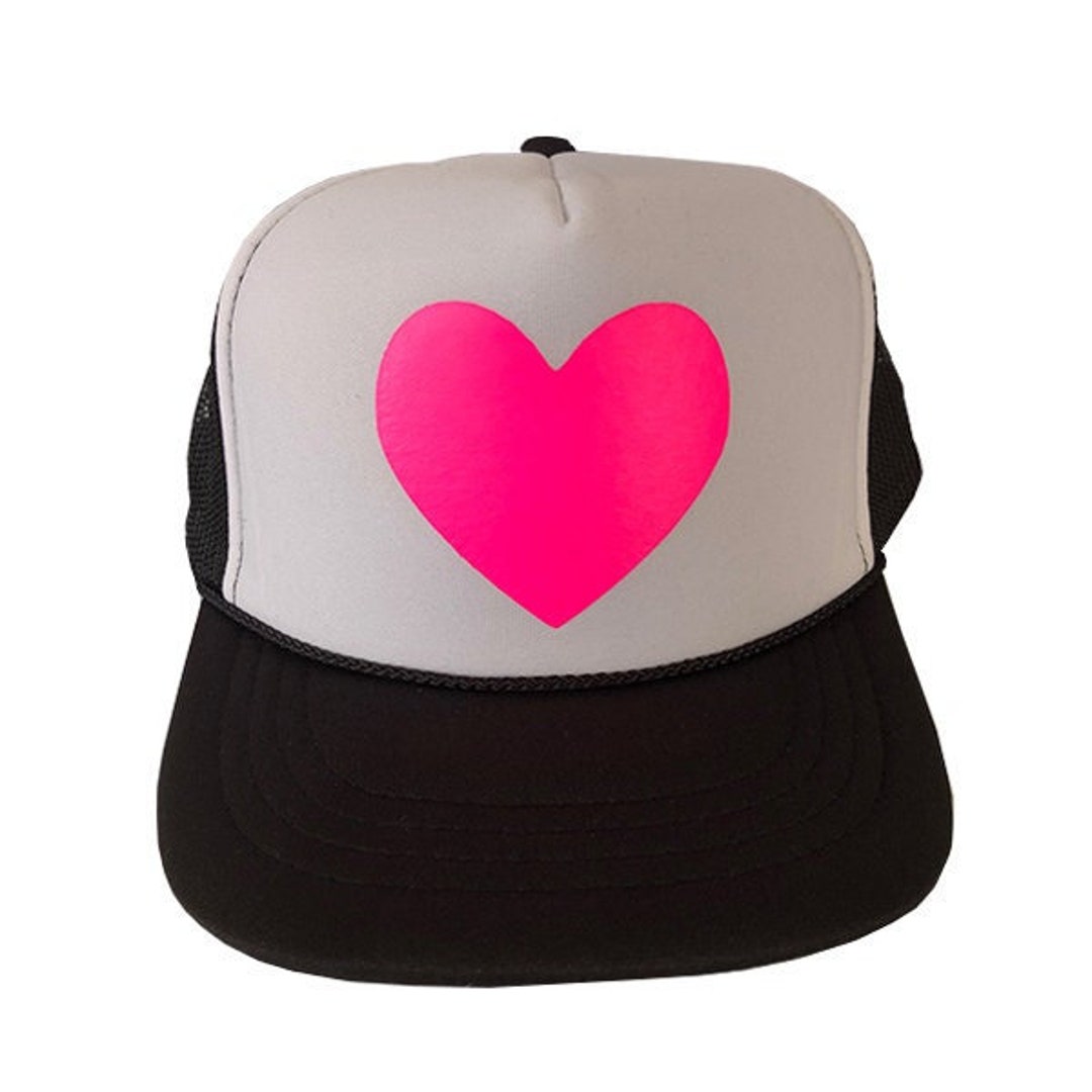 Neon Heart Trucker Hat - Etsy