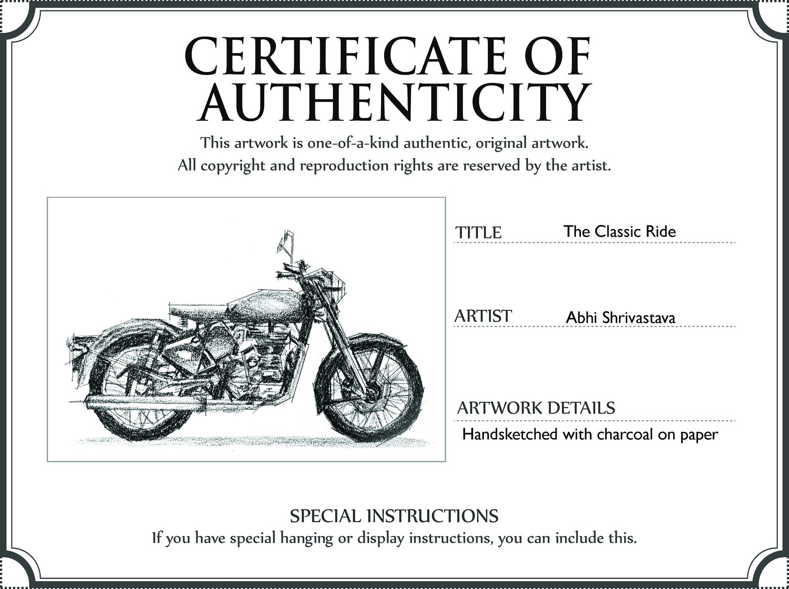 The Classic Ride Original Sketch - Etsy