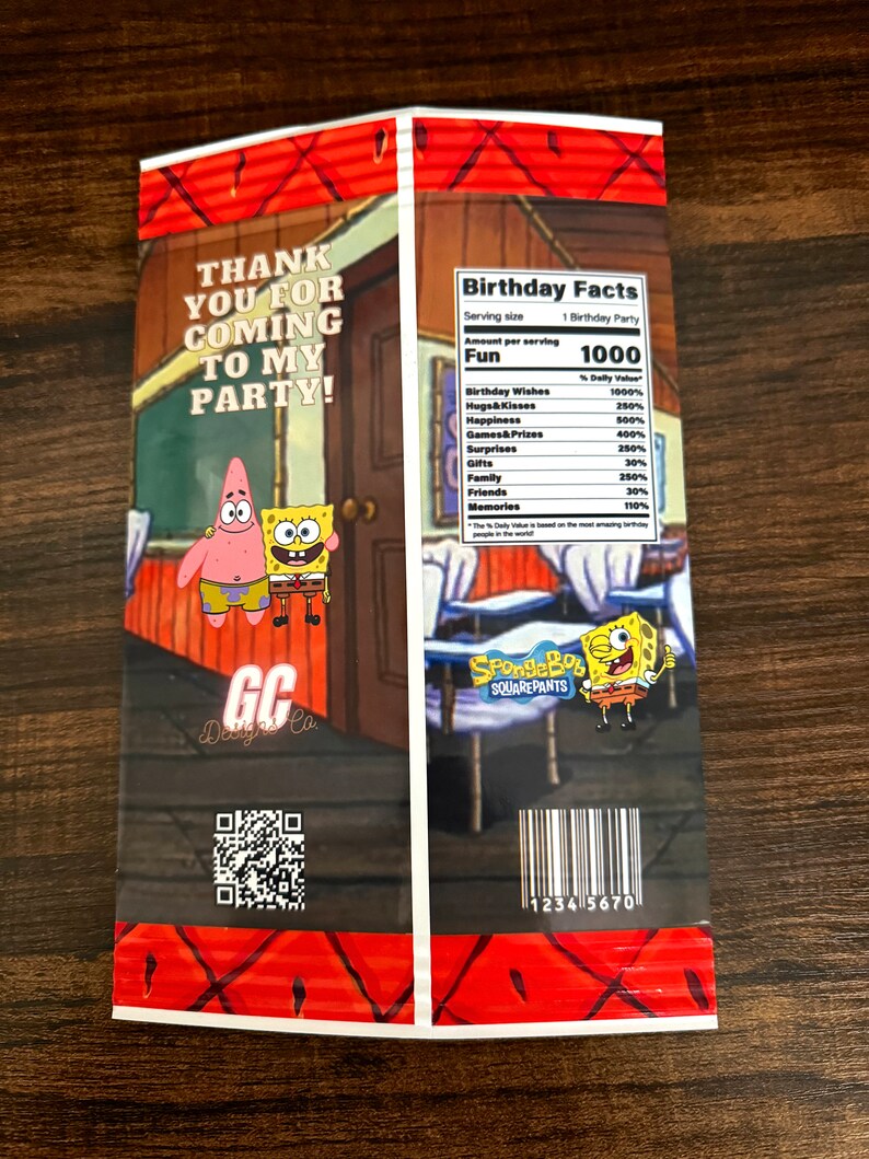 Spongebob and Patrick Chip Bags - Etsy