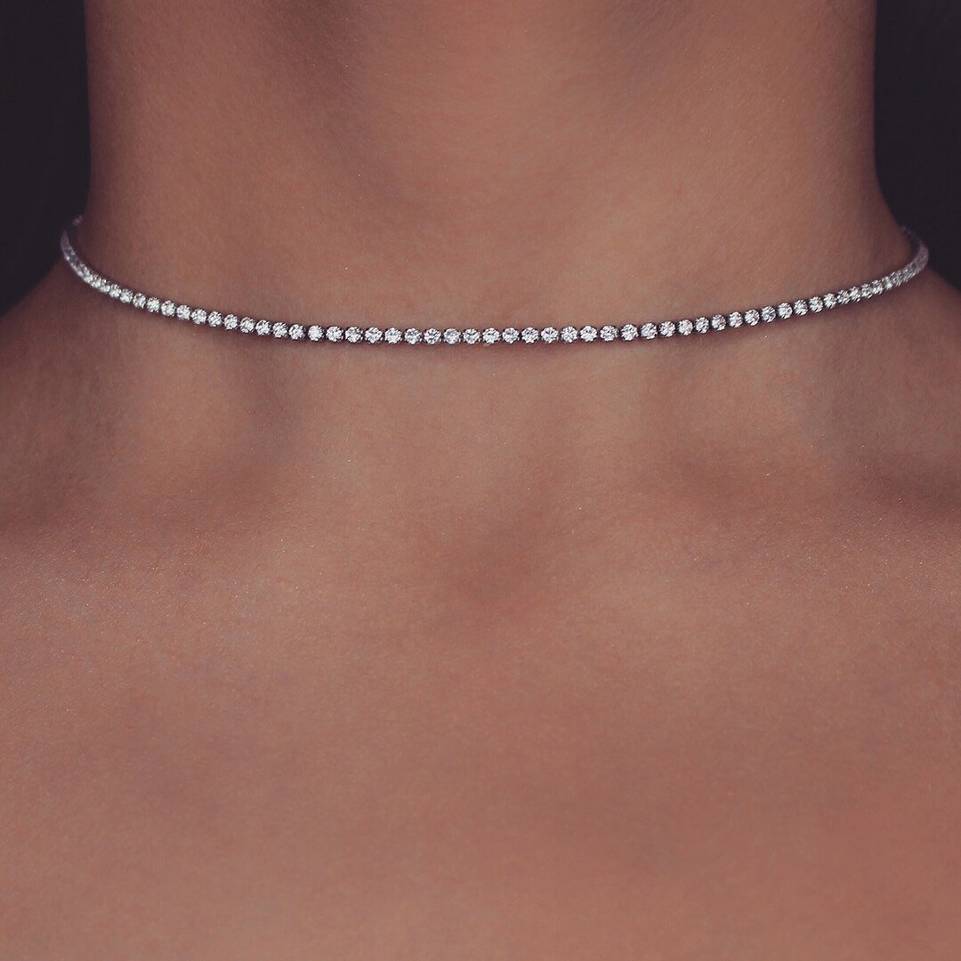 Minimo Choker | Minimal Choker, Simple Choker, Diamond Necklace - Etsy