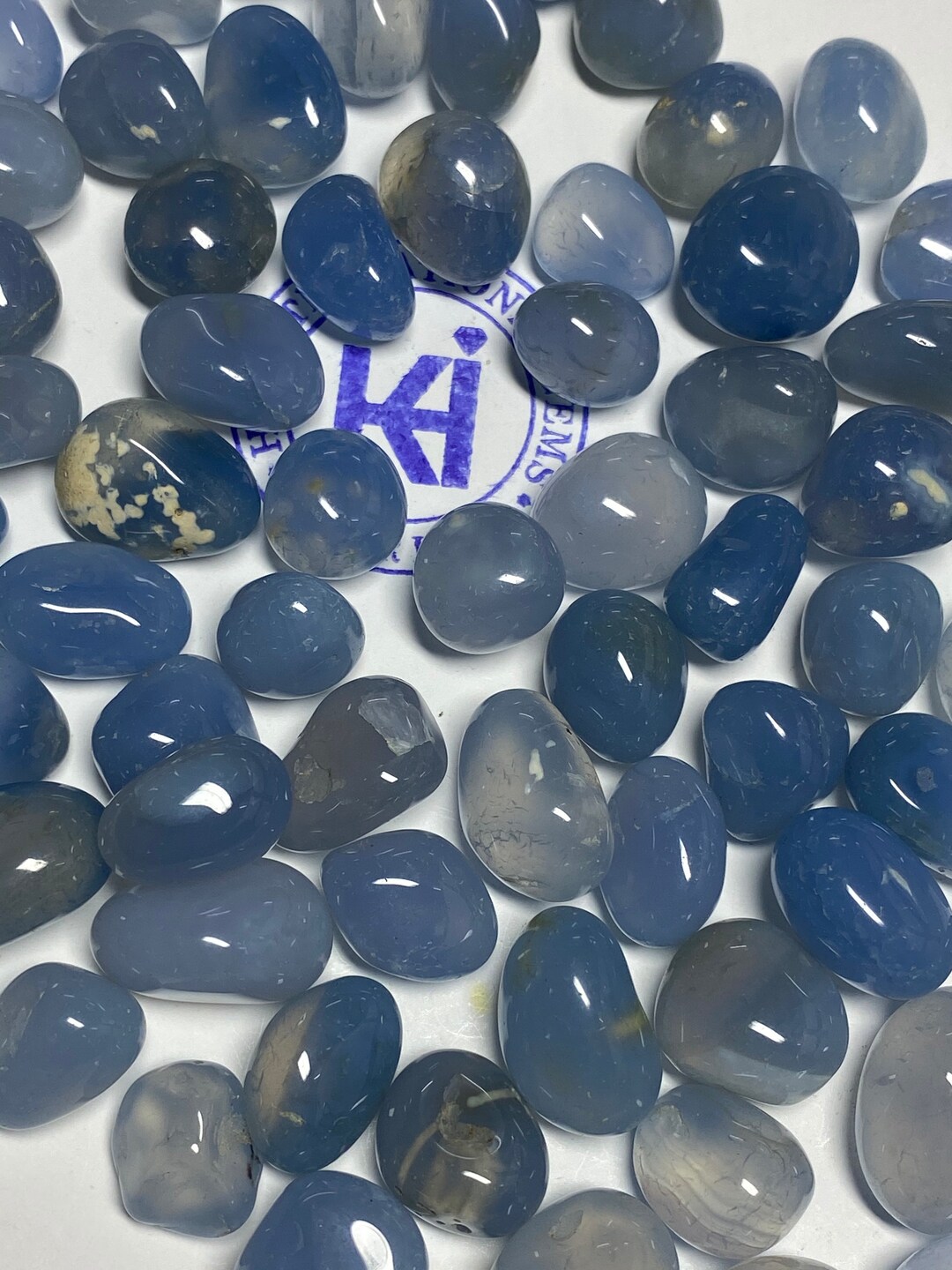 Pietre imburattate di calcedonio blu naturale, scegli lotti all ...