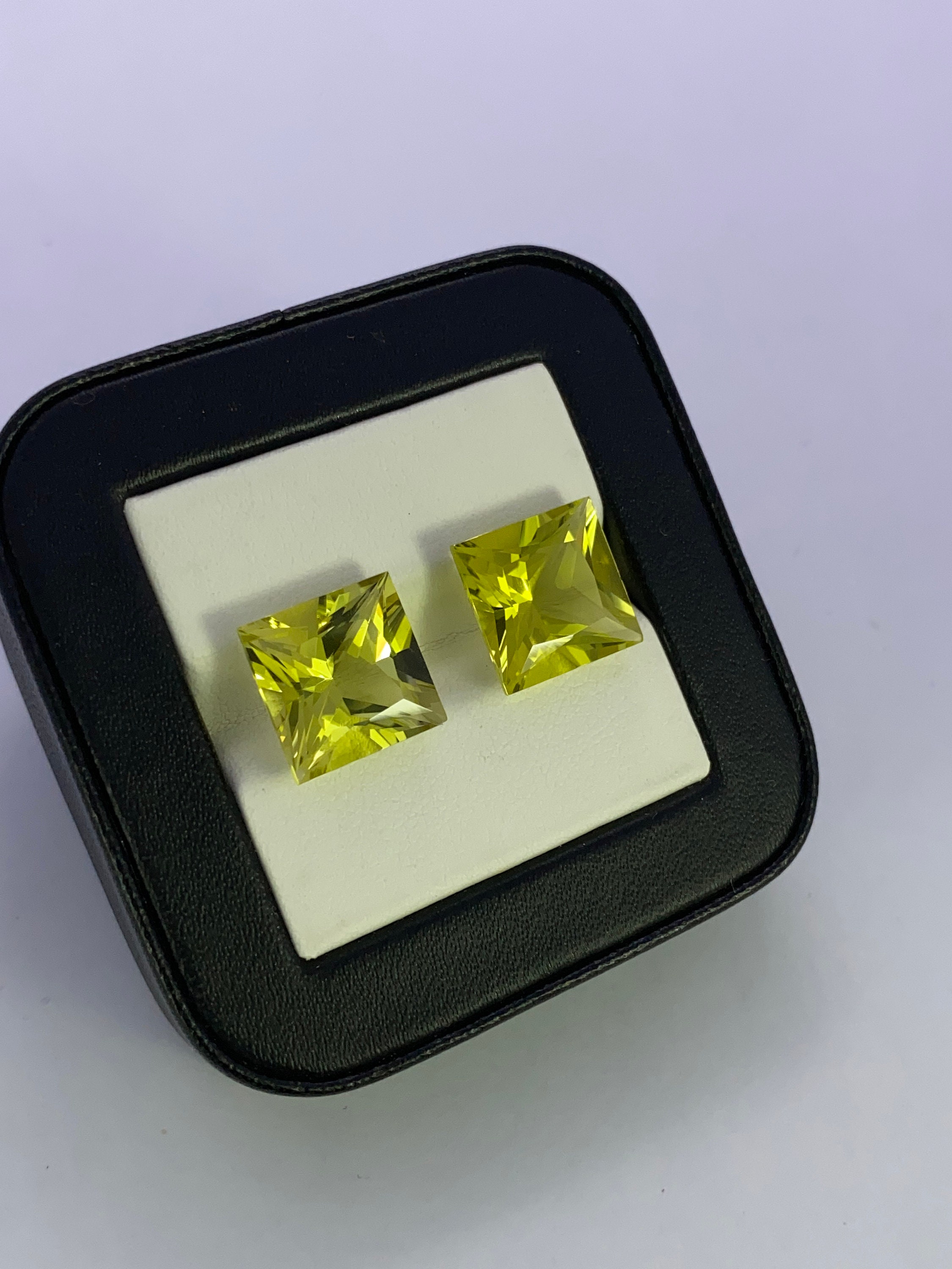 Natural Greengold Pair Square Shaped Faceted Cut Gemstone for - Etsy