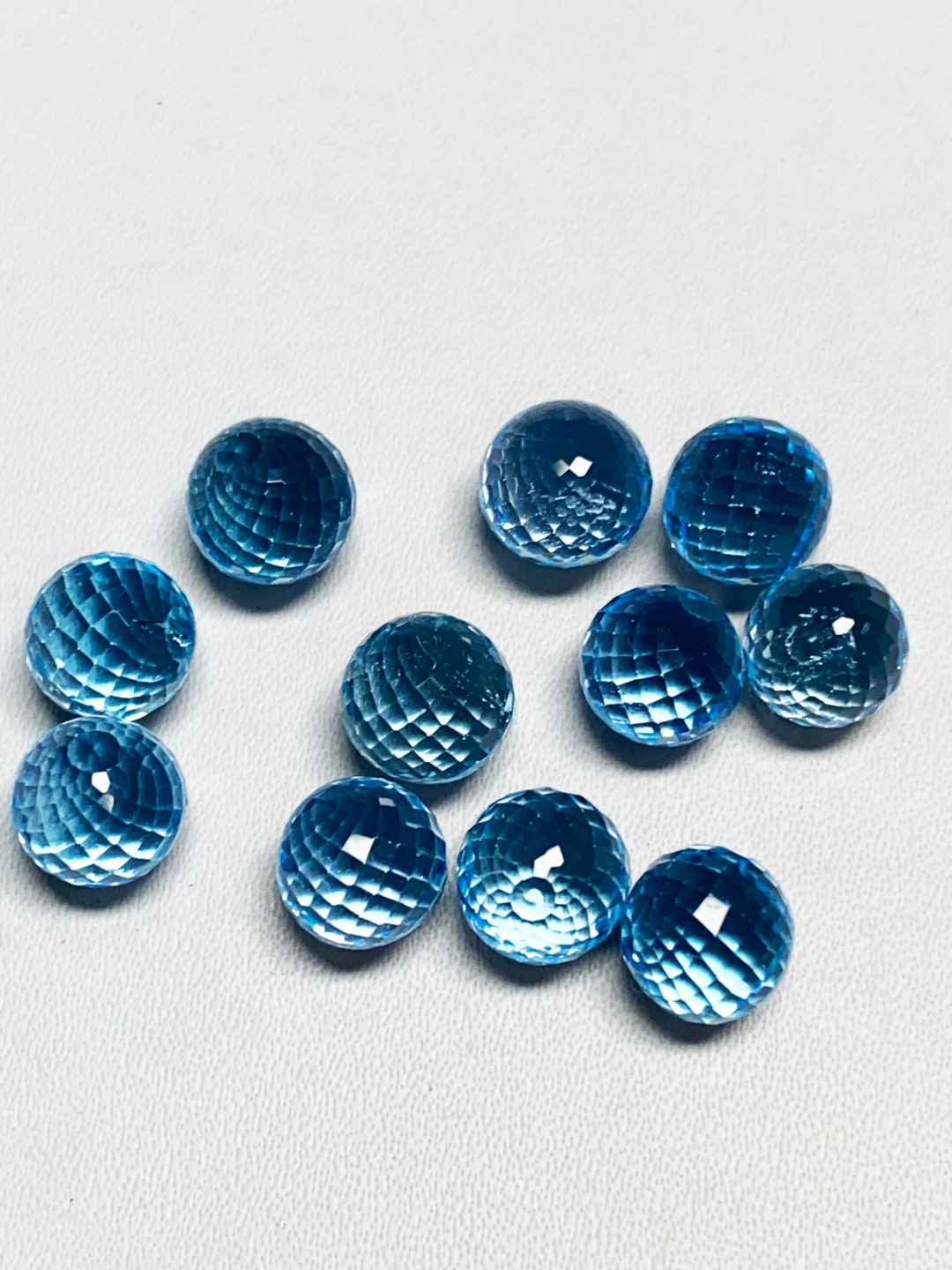 Natural Blue Topaz Ball Cut Gemstone, Loupe Clean Loose Gemstone for ...