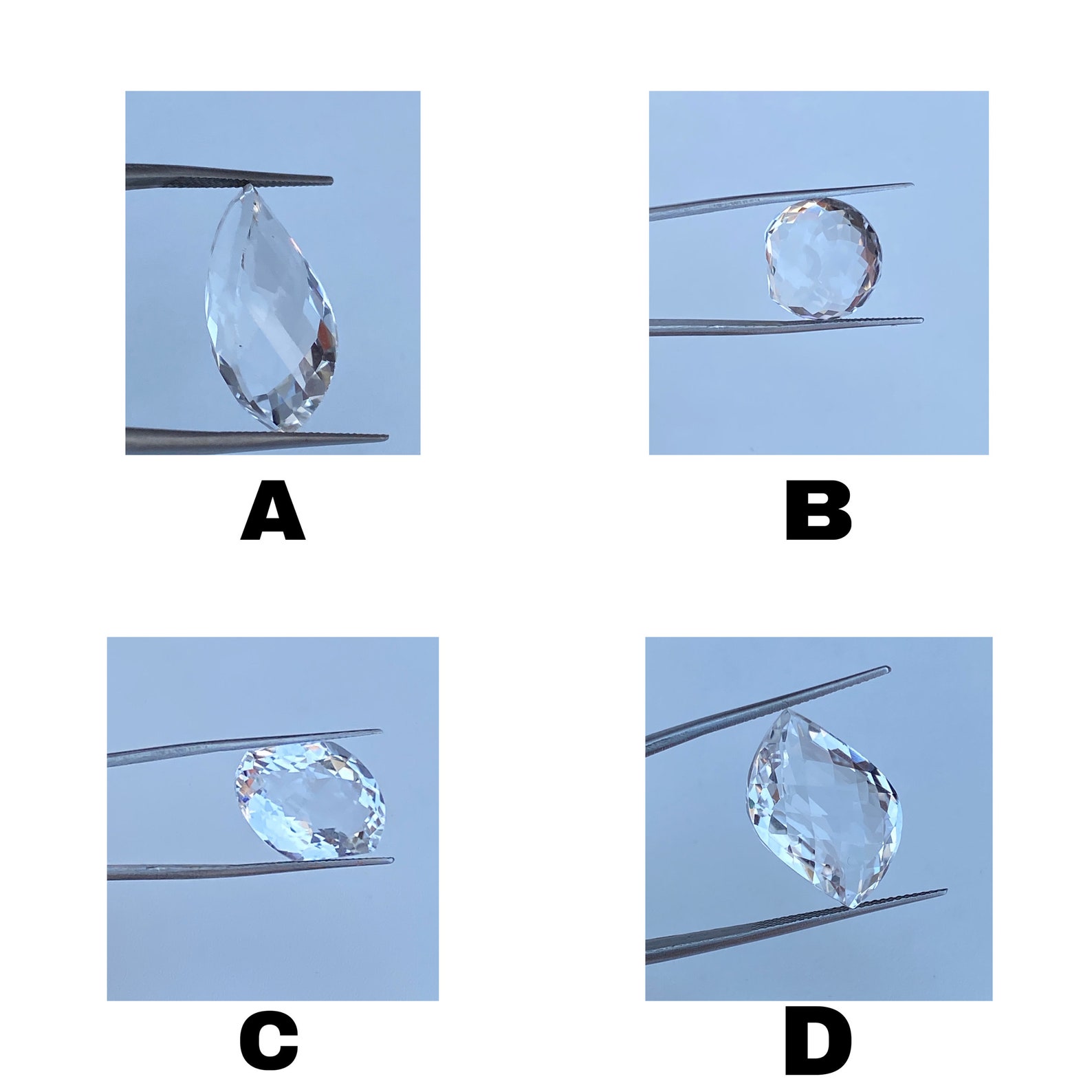 AAA Crystal Fancy Gemstones 4 Types of Pairs of 3 Gemstones - Etsy France