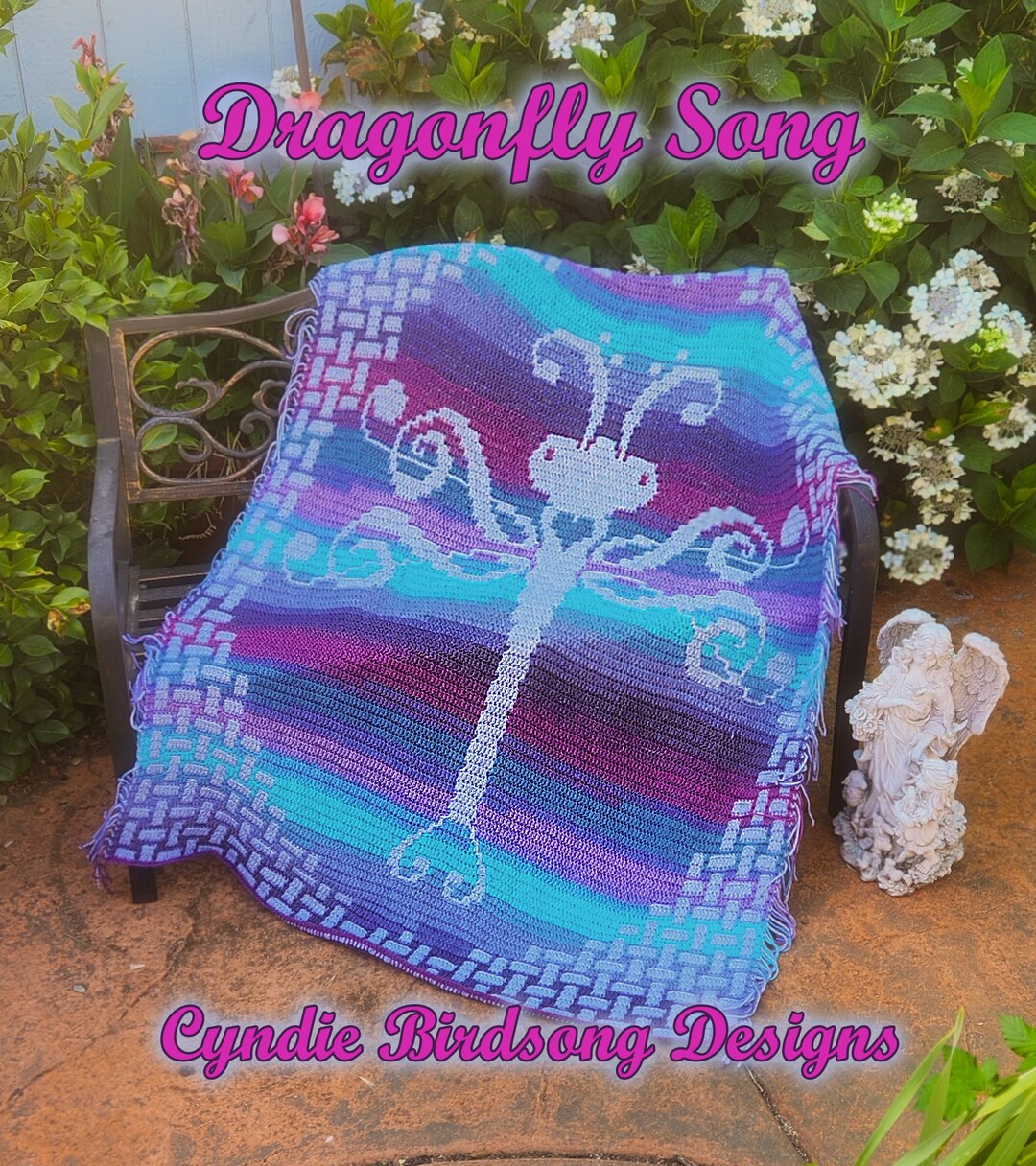 PDF PATTERN - Dragonfly Song Overlay Mosaic Blanket, Spring Project ...