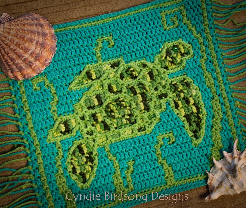 PDF PATTERN awesome Ocean Sea Turtle Mosaic | Etsy