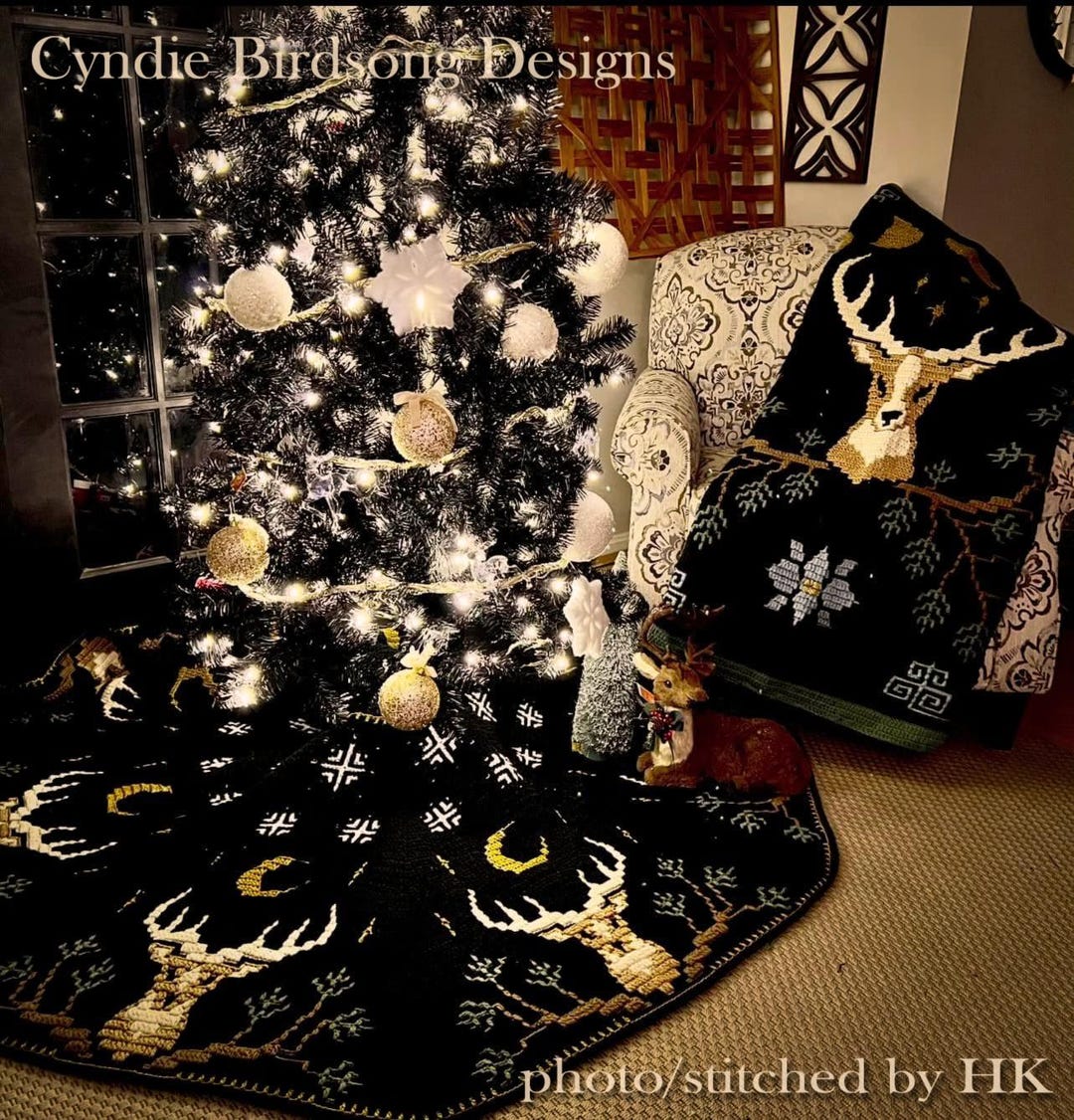 PDF PATTERN - Winter Solstice Holiday Tree Skirt Featuring Beautiful ...