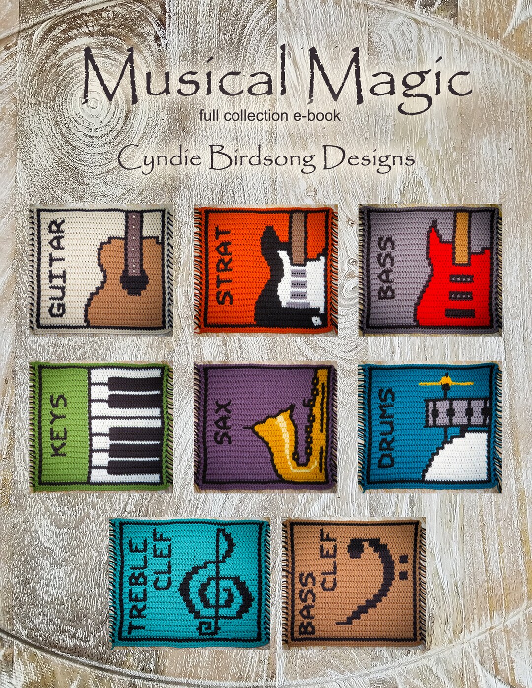PDF Digital E-book: MUSICAL MAGIC 8 Mosaic Square Pattern Collection ...