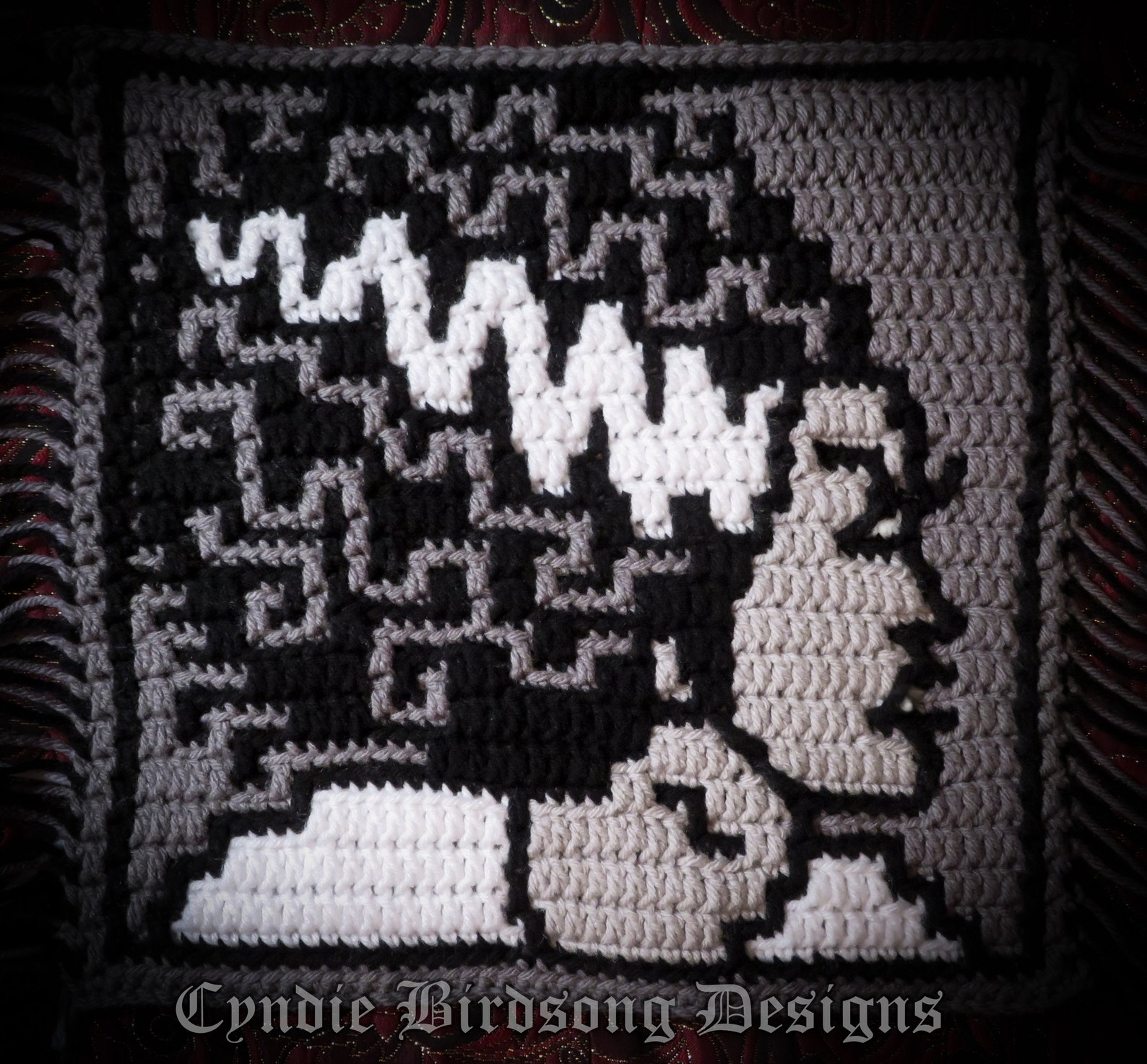 PDF PATTERN - "halloween - Classic Horror Films Blanket" Mosaic Crochet ...