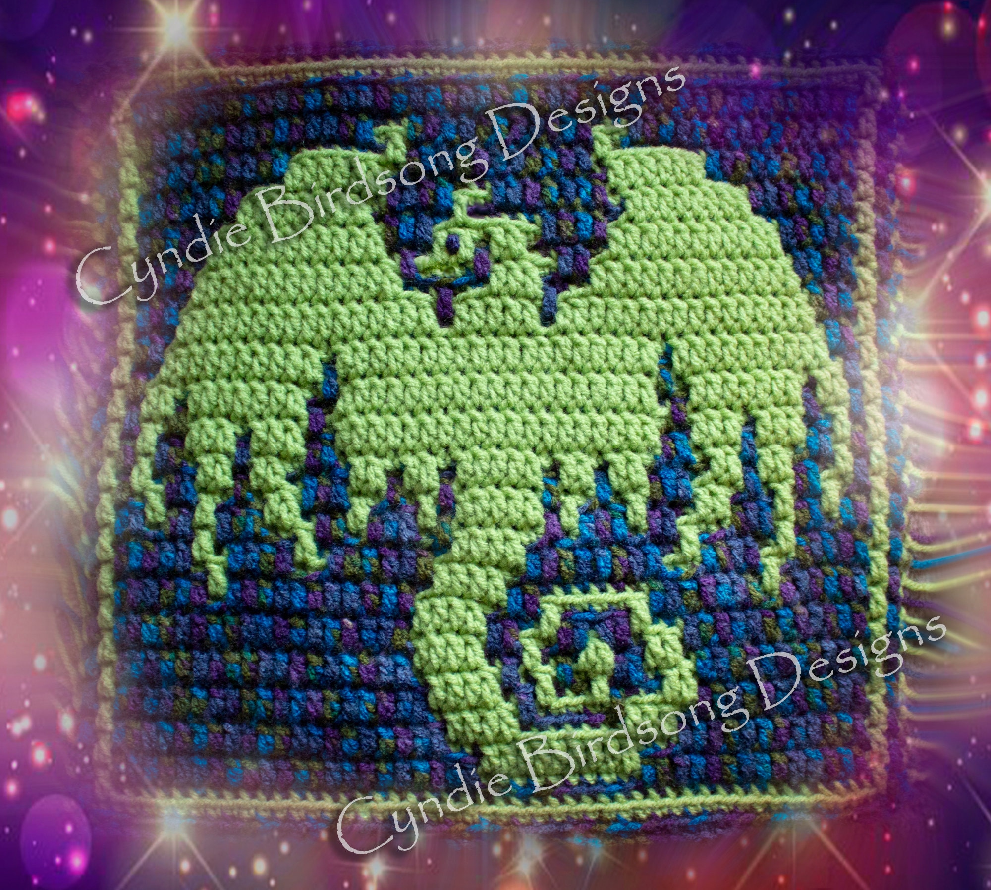 PDF PATTERN - "mystical Fantasy - Dragon" Mosaic Crochet Square - Etsy