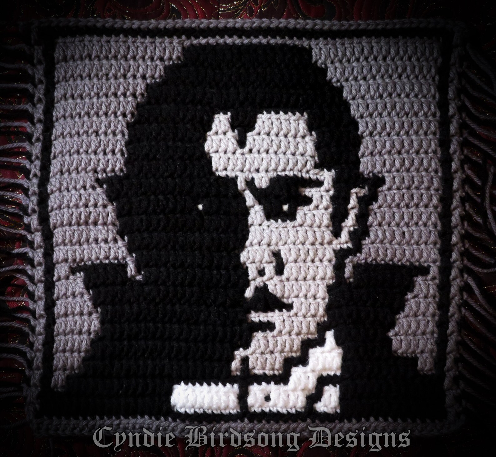 PDF PATTERN - "halloween - Classic Horror Films Blanket" Mosaic Crochet ...