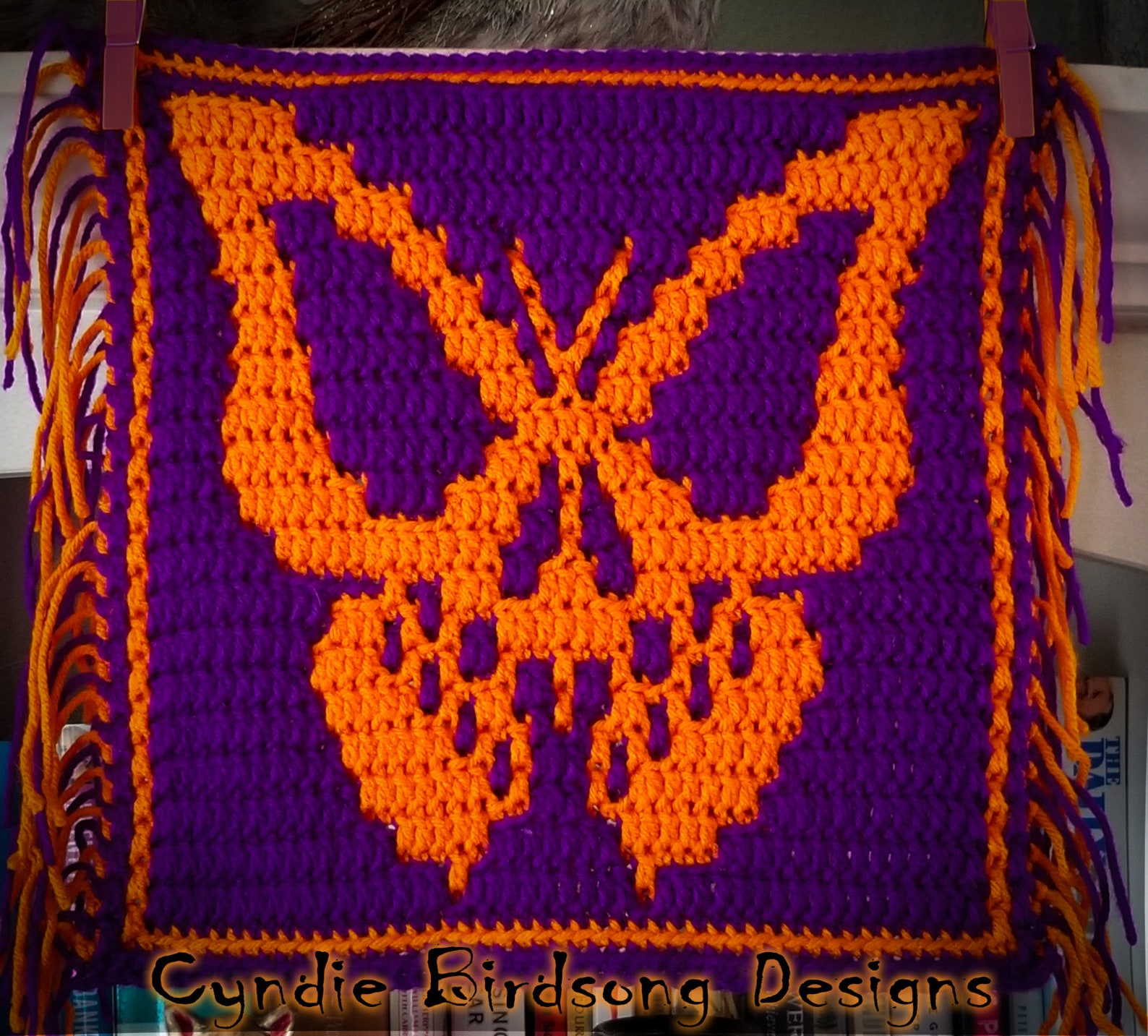 PDF PATTERN - Halloween Crochet Square "evil Butterfly" With Spooky ...