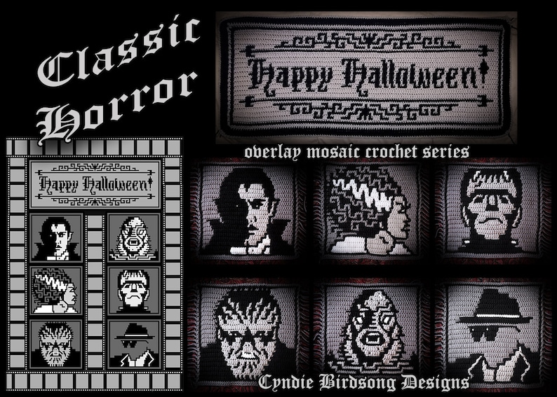 PDF PATTERN halloween Classic Horror Films - Etsy