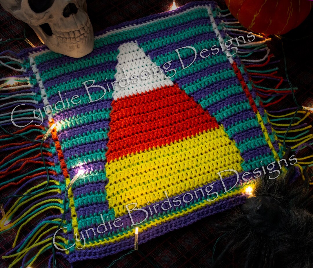 PDF PATTERN - "halloween - Candy Corn" Mosaic Crochet Square - Etsy