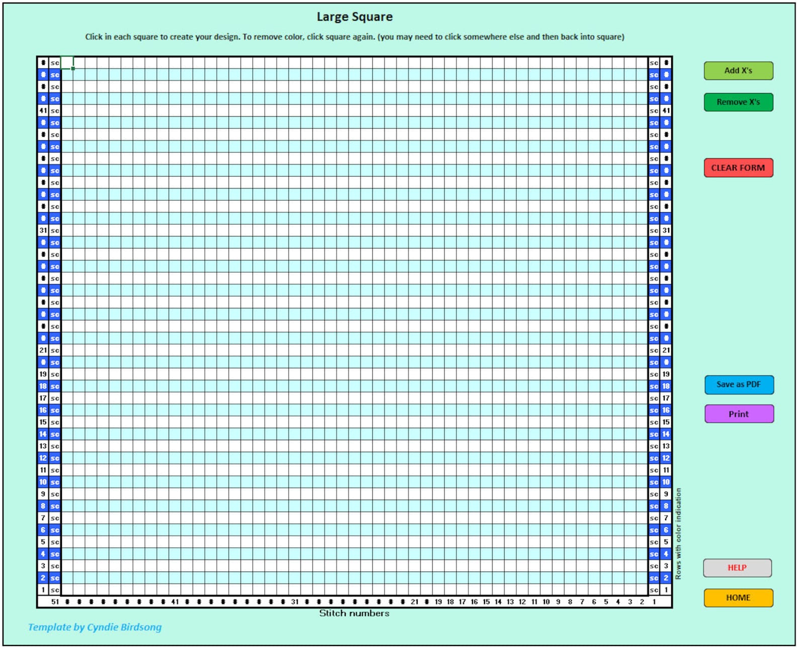 Interactive Overlay Mosaic Crochet Chart Creator Template For Etsy 
