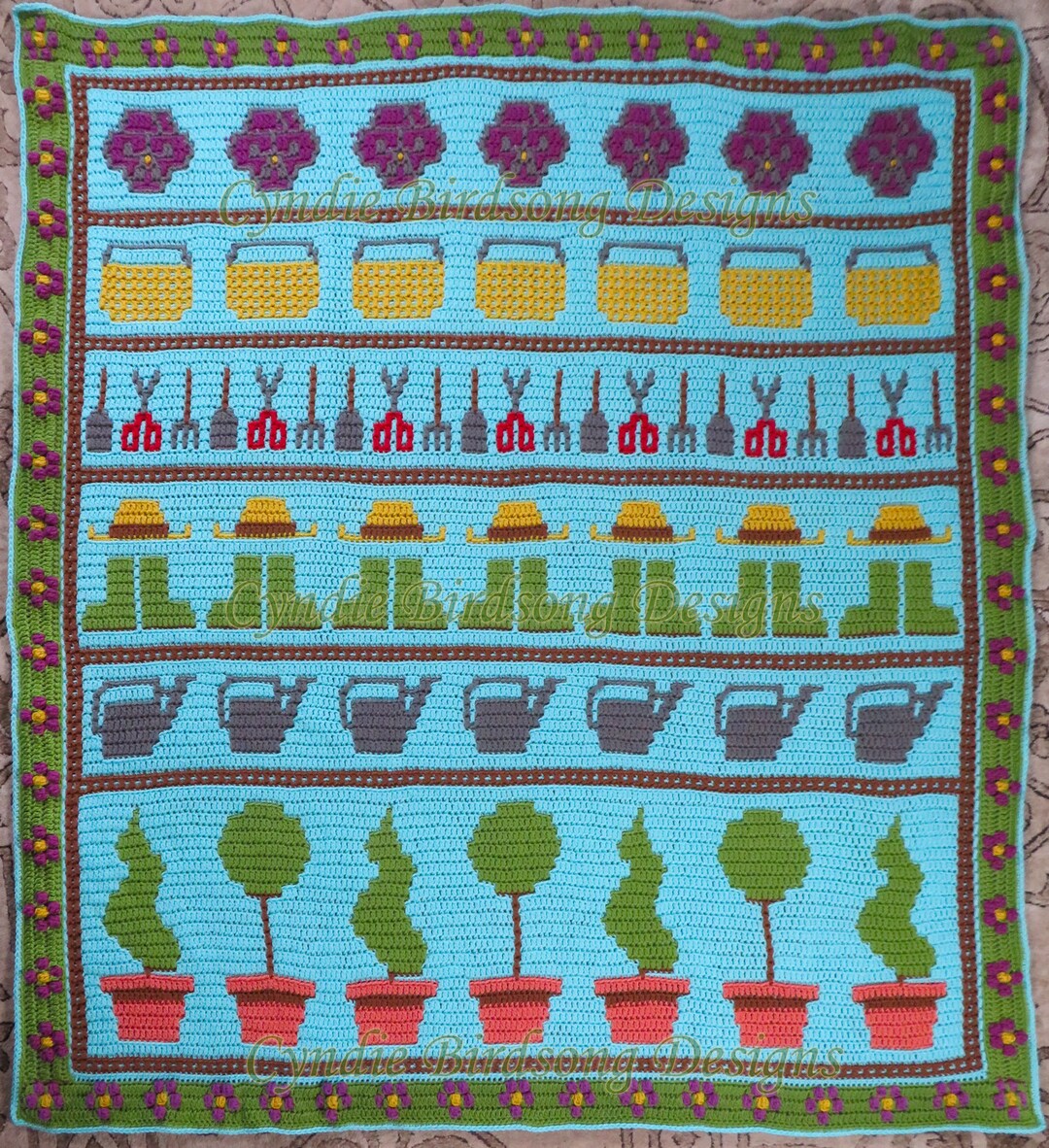 PDF PATTERN - Garden Life CAL Blanket - Cottagecore Nature Theme With ...