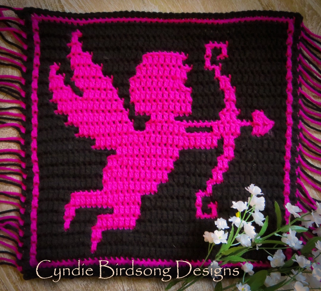 PDF PATTERN - Valentine's Day - "cupid Strikes!" Mosaic Crochet Square ...