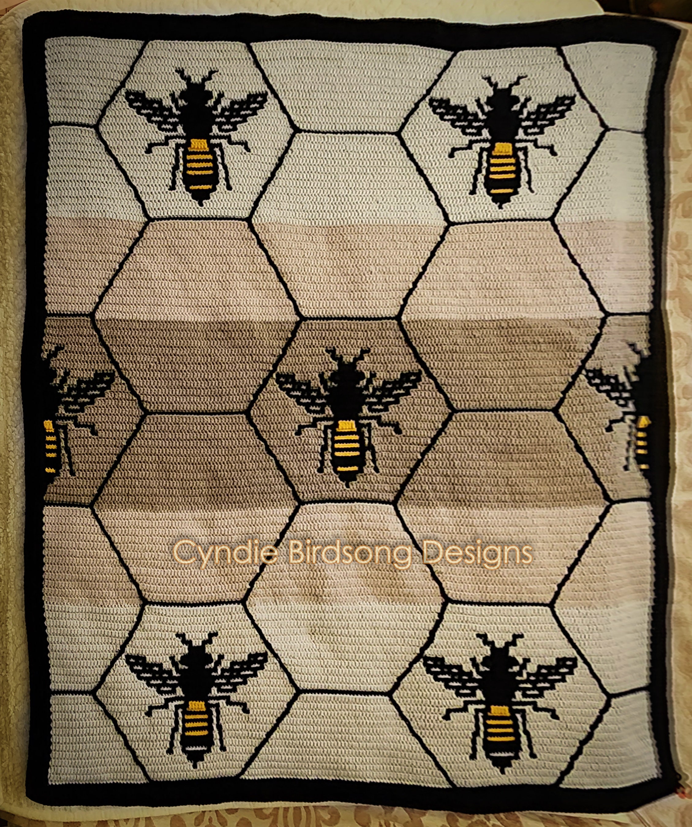 PDF PATTERN - Honeycomb Bee Hive Blanket - for Baby Shower, Throw, She ...