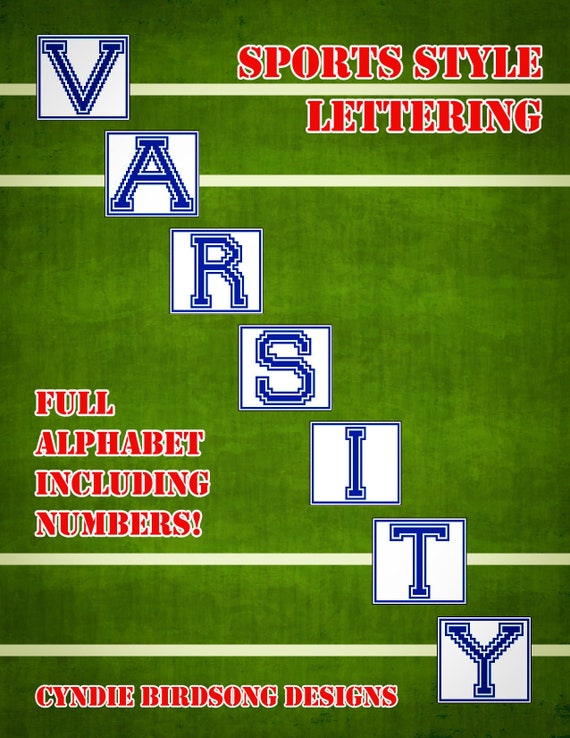 PDF PATTERN Varsity Sports Alphabet & Numbers Overlay | Etsy