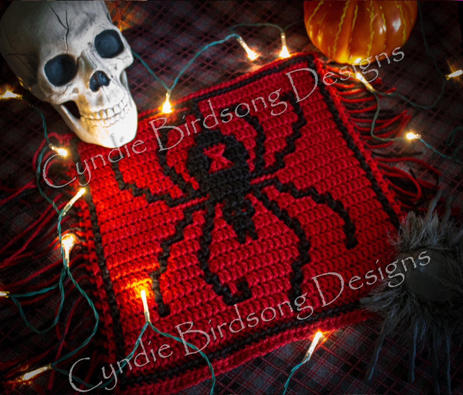 PDF PATTERN halloween Black Widow Mosaic | Etsy