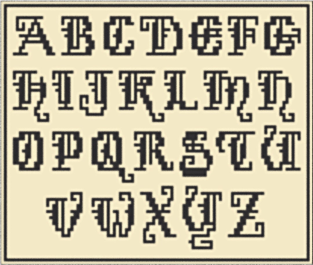 PDF PATTERN - Old Timey Victorian Alphabet - Mosaic Crochet - Gothic ...