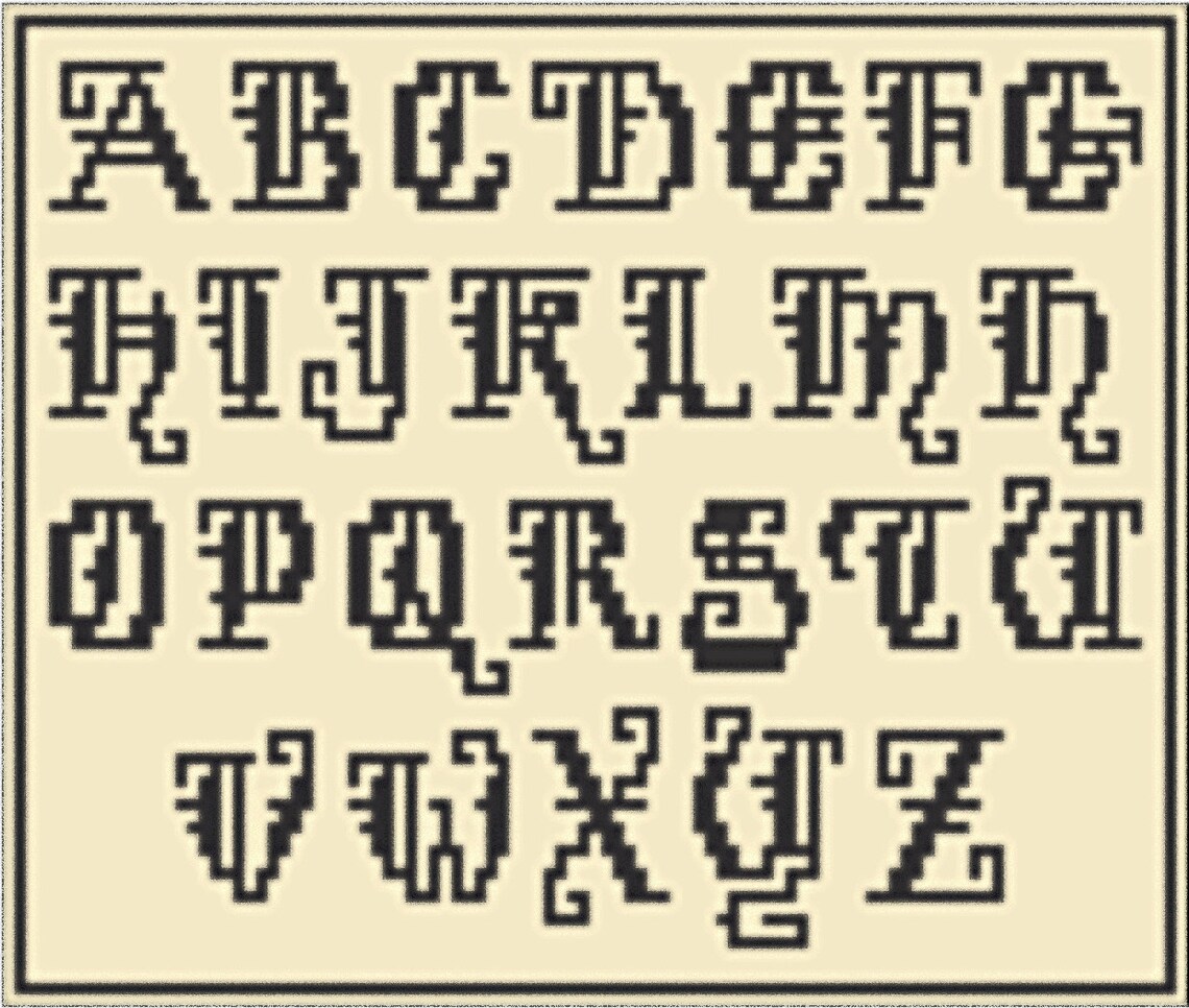 PDF PATTERN - Old Timey Victorian Alphabet - Mosaic Crochet - Gothic ...