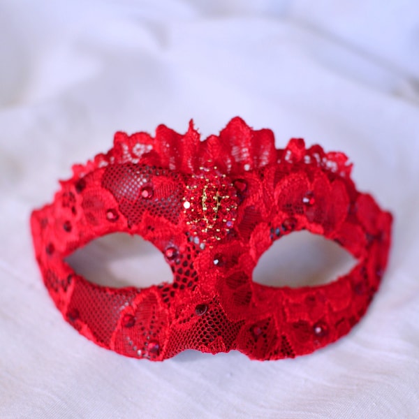 Red Masquerade Mask - Etsy