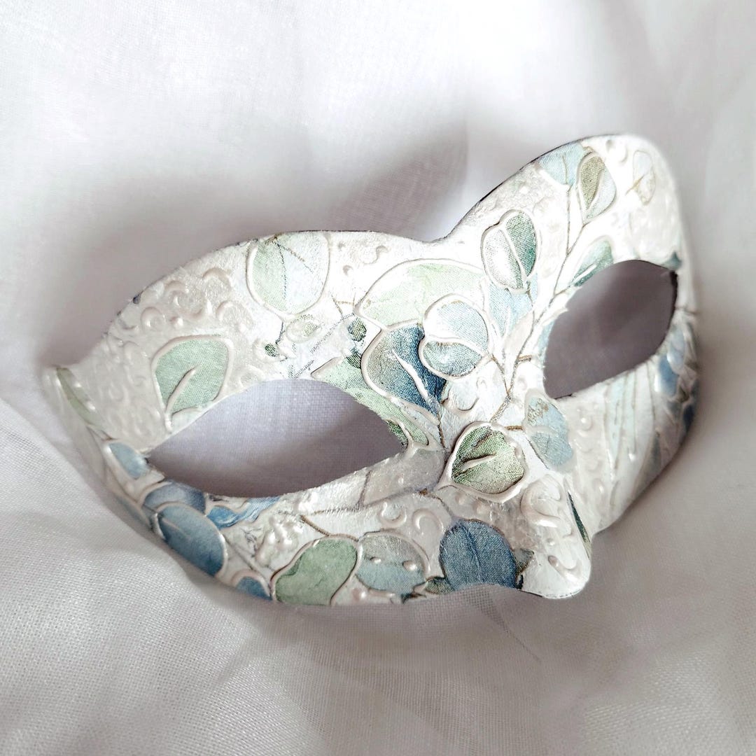 Venetian Masquerade Mask Dainty Eucalyptus Mask Pastel Green Wedding ...